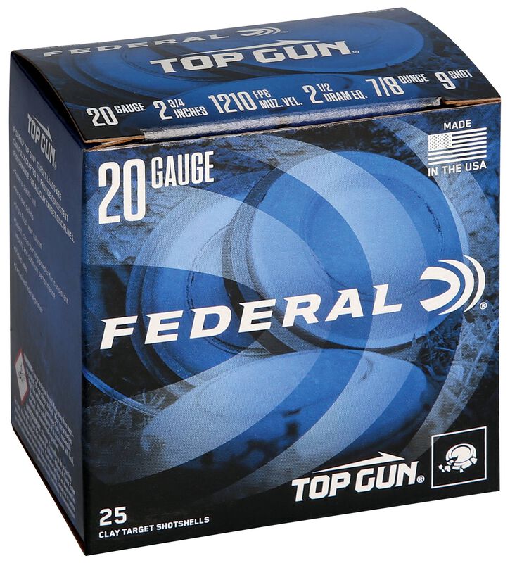 FEDERAL Top Gun Target Loads 20 Ga 2-3/4" 7/8OZ #9 Box of 25 » Tenda Canada