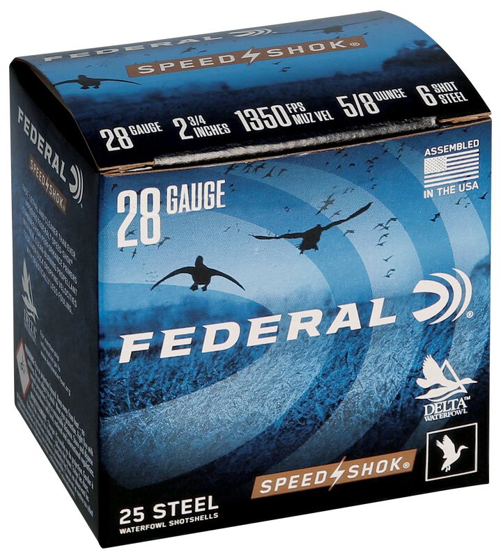 Federal Speed-Shok 28 Ga 2-3/4", 5/8 oz #6 Steel Shot Box of 25 | Buy ...