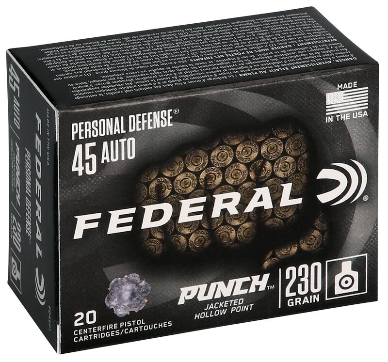 Buy Personal Defense Punch 45 Auto Ammo | 230 Grain, 890 FPS | Federal