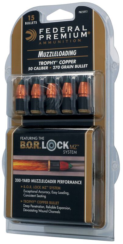 Buy Trophy Copper Muzzleloader Bullet, .50, 270 Grain | Federal