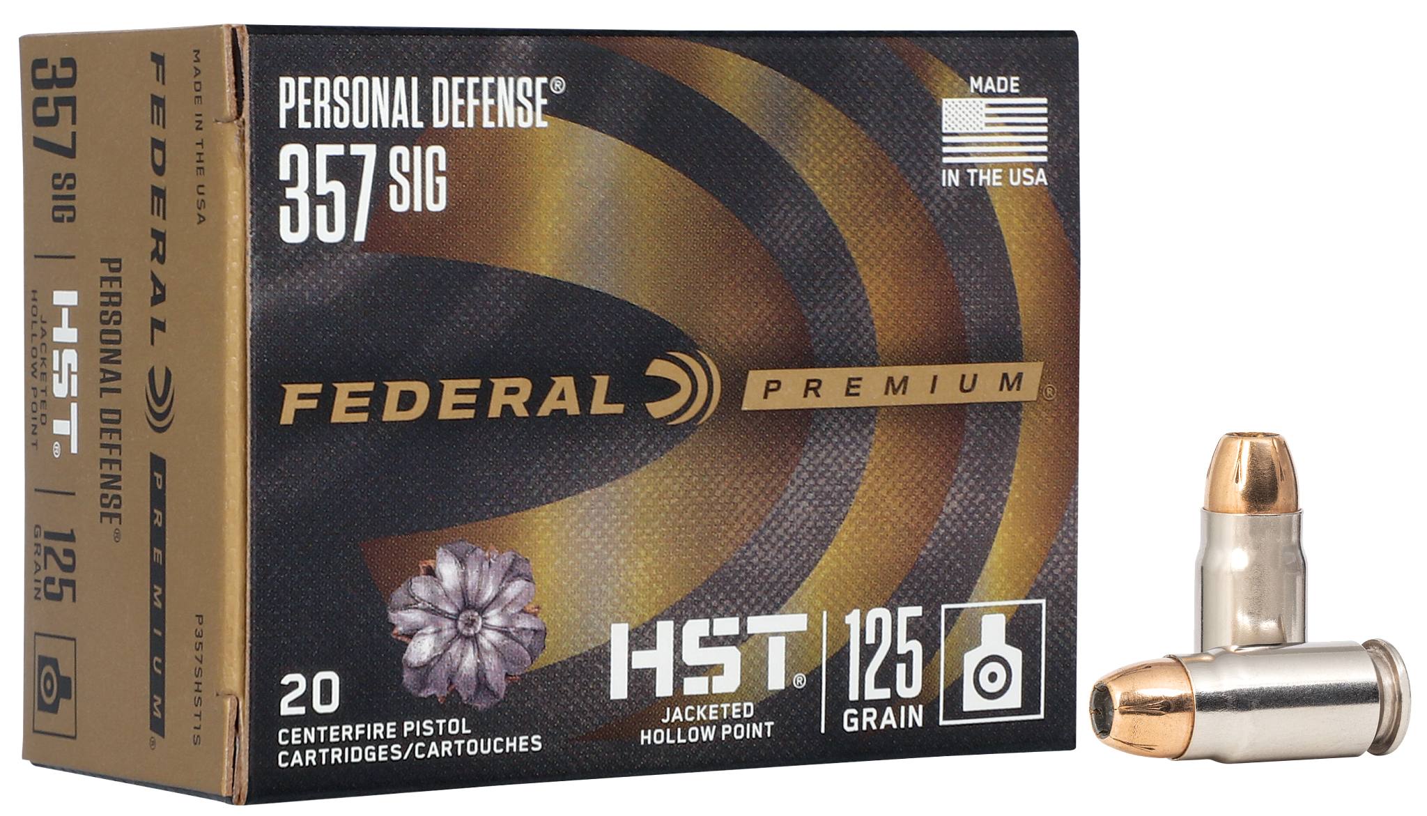 Buy Personal Defense HST 357 Sig Ammo | 125 Grain, 1360 FPS | Federal