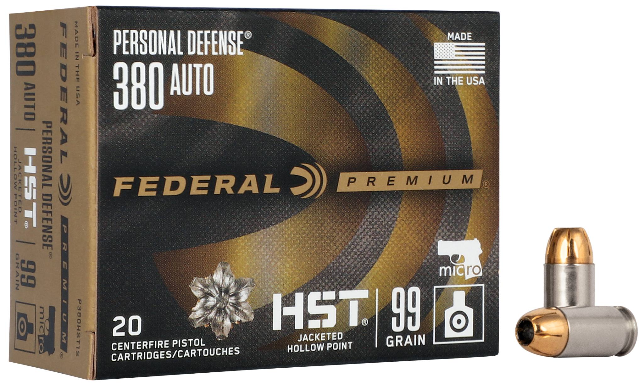Buy Personal Defense HST 380 Auto Ammo | 99 Grain, 935 FPS | Federal