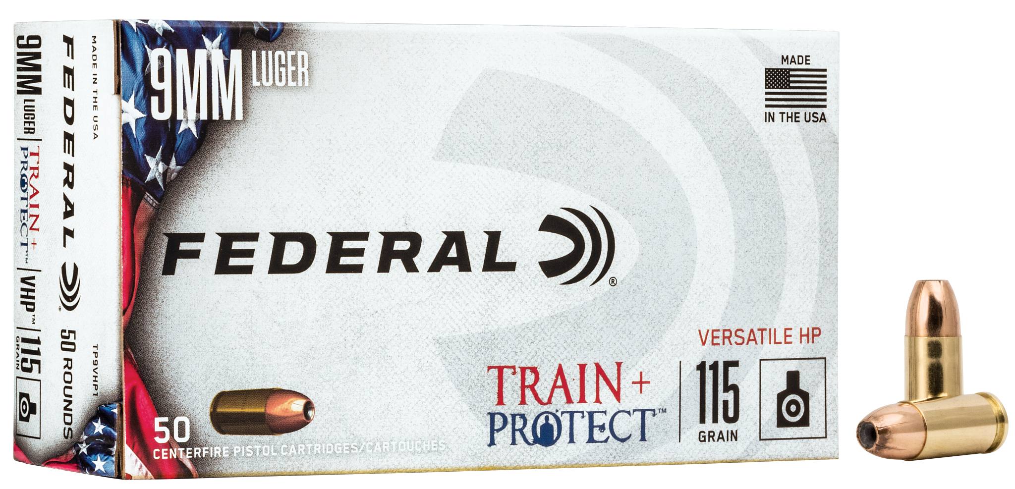 Buy Train + Protect 9mm Luger Ammo | 115 Grain, 1180 FPS | Federal