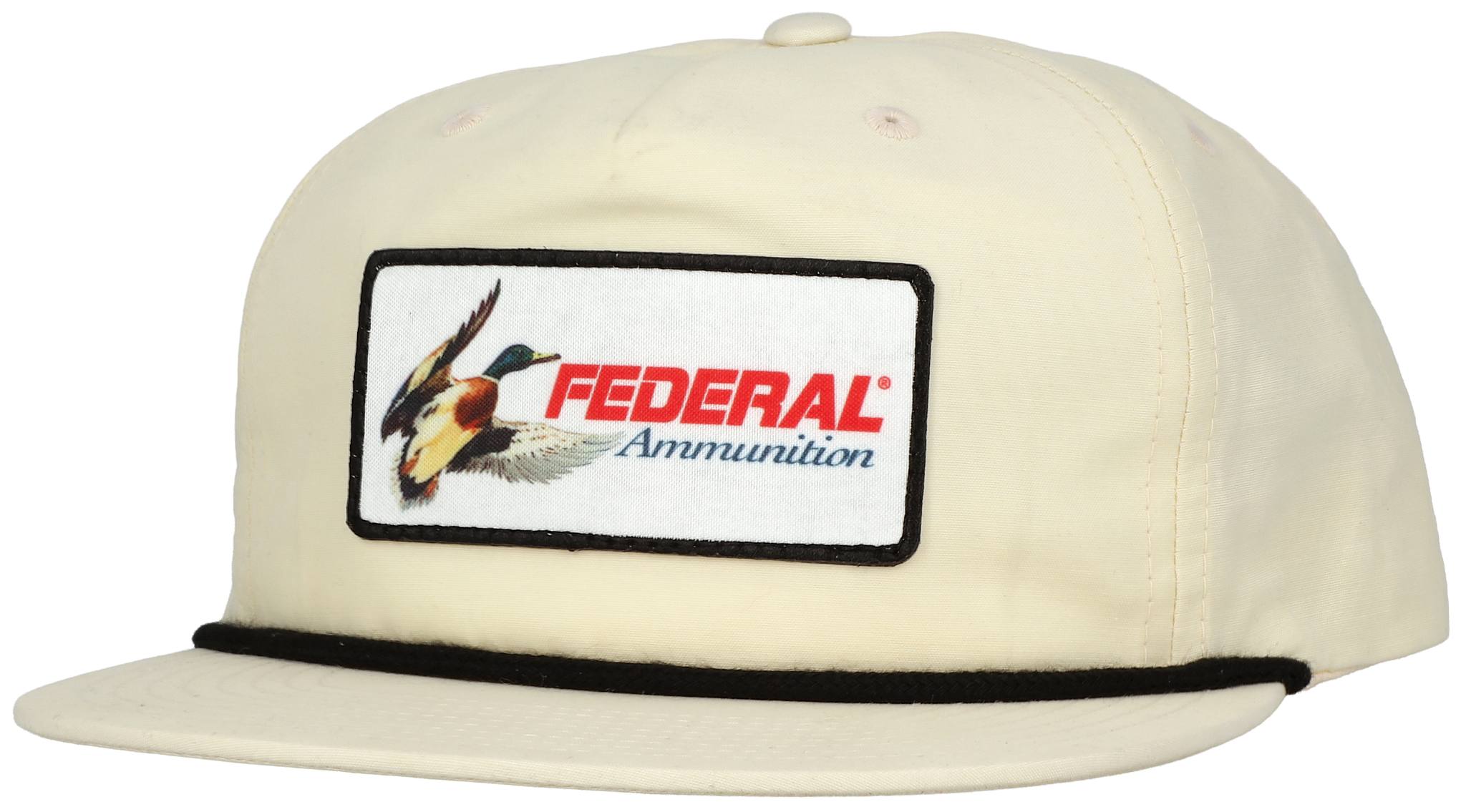 Buy Federal Duck Patch Black Rope Hat, Cream, Flat Bill | Federal